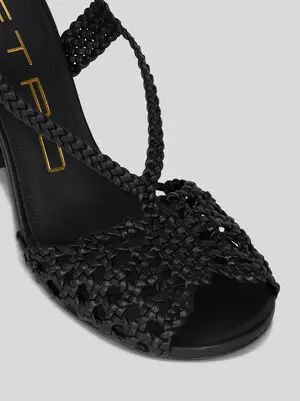 Etro Braided Ankle-strap Heeled Sandals - Black