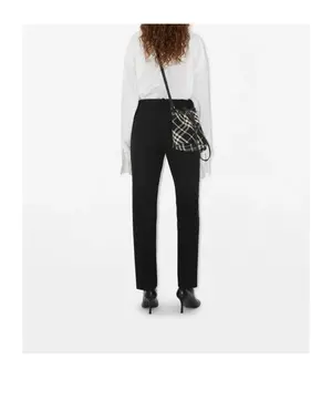 Burberry Checked Drawstring Mini Bucket Bag