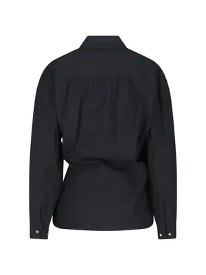 LEMAIRE Long Sleeve Asymmetrical Button-down Shirt - Squid Ink