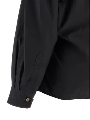 LEMAIRE Long Sleeve Asymmetrical Button-down Shirt - Squid Ink