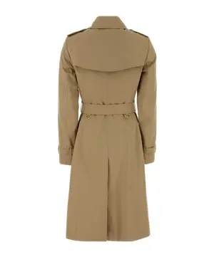 Burberry Double Breasted Belted Trench Coat - Beige