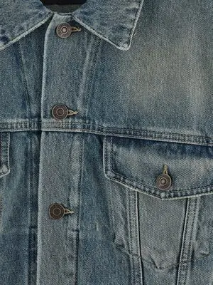 Balenciaga Logo Rhinestone Embellished Denim Jacket