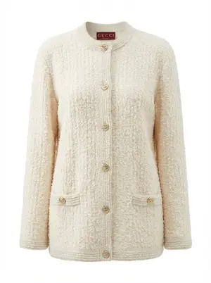 Gucci Bouclé Knit Cardigan - Ivory