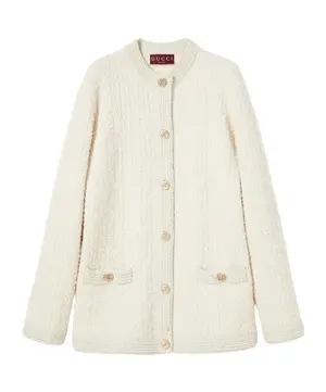 Gucci Bouclé Knit Cardigan - Ivory