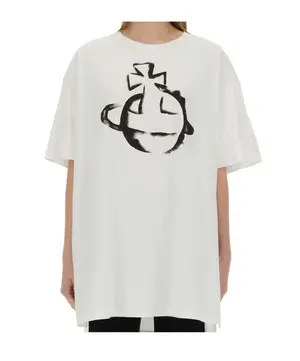 VIVIENNE WESTWOOD Orb Logo Print Crewneck T-shirt - White