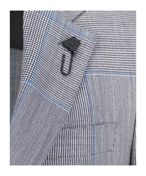 LARDINI Single-breasted Checked Blazer - Gray
