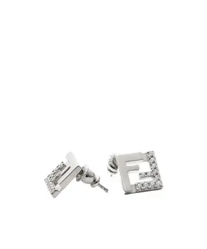 Fendi Embellished Ff Motif Stud Earrings