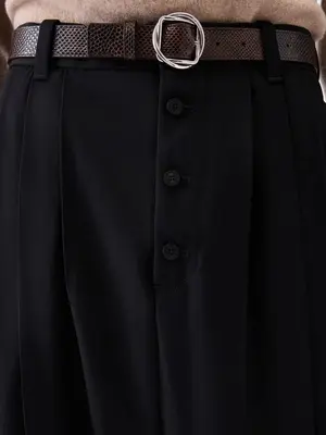 Jacquemus Fernando Pleated Wide Leg Trousers - Black