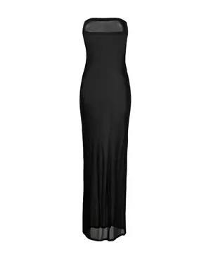 Saint Laurent Strapless Sheer Maxi Dress