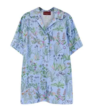 Gucci Short Sleeve Floral Print Shirt - Blue