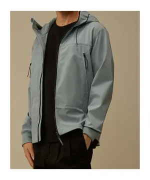 C.P. COMPANY Shell-r Goggle Hooded Jacket - Silver-blue