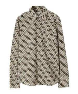 Burberry Checkered Long-sleeve Shirt With B-shield Embroidery