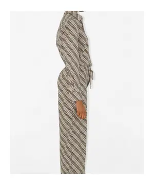 Burberry Checkered Long-sleeve Shirt With B-shield Embroidery