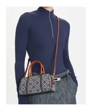 Tory Burch T Monogram Zipped Mini Barrel Bag