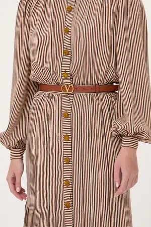 Valentino Garavani Vlogo Signature Buckled Reversible Belt - Brown