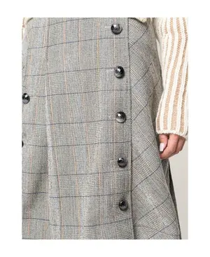 Chloé Checked Pleated Skirt