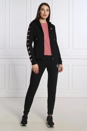 EA7 Logo Zip-up Hooded Casual Jacket