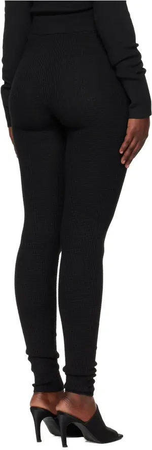 Fear Of God Skinny Cut Waffle Knit Leggings - Black