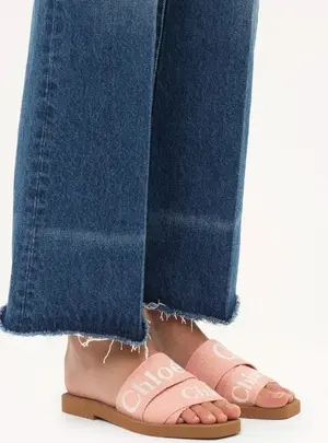 Chloé Woody Open Toe Slip-on Slides - Pink