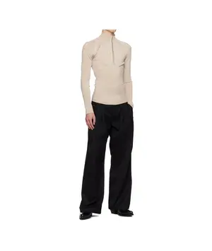 MUGLER Hook-and-eye Ribbed T-shirt