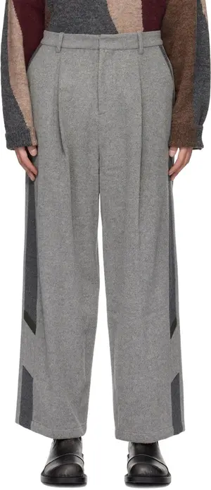 ADER ERROR Grey Stitched Zipper Casual Pants