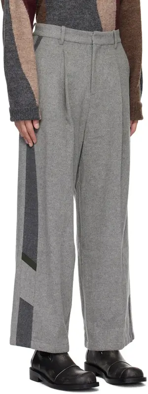 ADER ERROR Grey Stitched Zipper Casual Pants