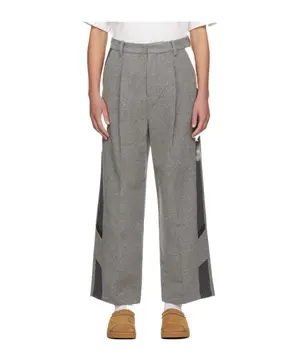 ADER ERROR Grey Stitched Zipper Casual Pants