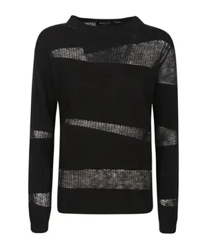 Fabiana Filippi Knit Net Stripe Jumper - Black