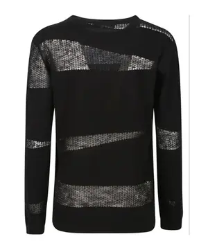 Fabiana Filippi Knit Net Stripe Jumper - Black