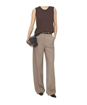 JOSEPH Alana Wool-blend Twill Wide-leg Pants - Nude