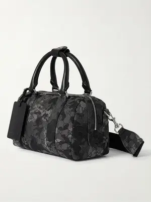 Gucci Small Duffle Bag In Camouflage Gg Canvas - Black And Gray