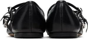 JIMMY CHOO Loli Ballet Flats With Crystal Embellishments - Black