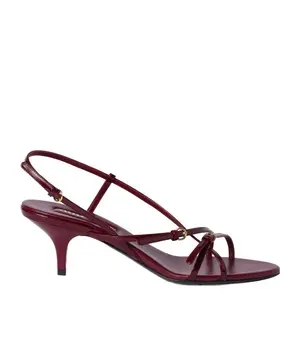Miu Miu Heeled Slingback Sandals With Buckles - Red