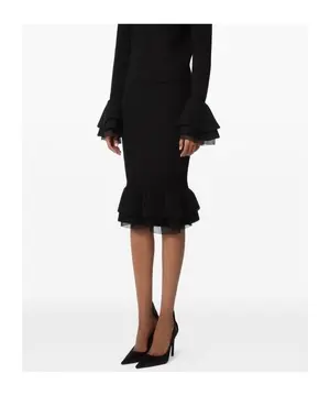 Nina Ricci Ruffled Knit Midi Skirt