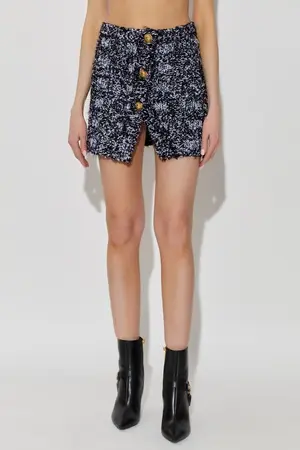 Balmain Lurex Thread Tweed Mini Skirt