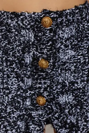 Balmain Lurex Thread Tweed Mini Skirt