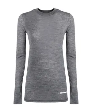JIL SANDER Jil Sander Logo-Print Crewneck T-Shirt Gray