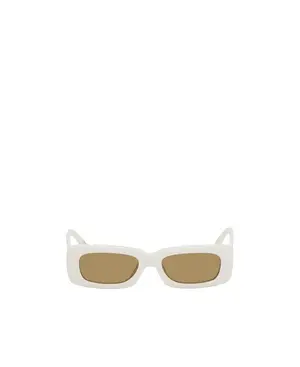 Attico The Attico X Linda Farrow Rectangle Frame Sunglasses White