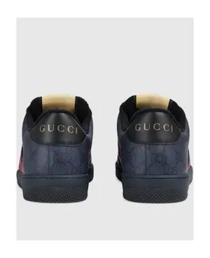 Gucci Screener Low-top Sneakers With Web Stripe Detail - Blue