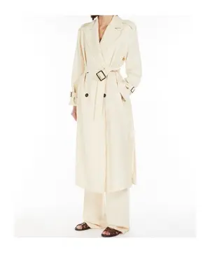 Max Mara Vieste Double-breasted Belted Coat - Beige