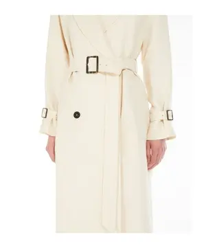 Max Mara Vieste Double-breasted Belted Coat - Beige
