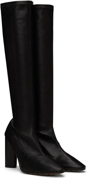 Bottega Veneta Pointed Toe Knee-high Boots With Thick Heel
