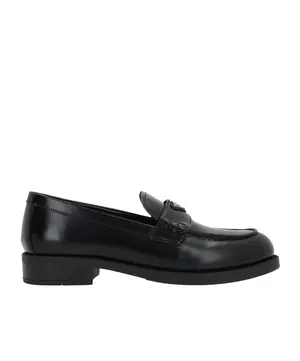 Prada Logo Plaque Slip-on Loafers - Black