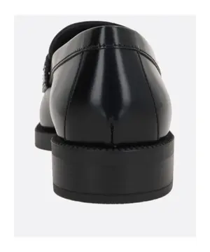 Prada Logo Plaque Slip-on Loafers - Black