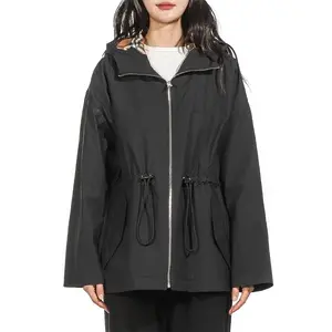 Burberry Cotton Hooded Jacket With Check Lining