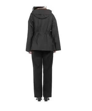 Burberry Cotton Hooded Jacket With Check Lining
