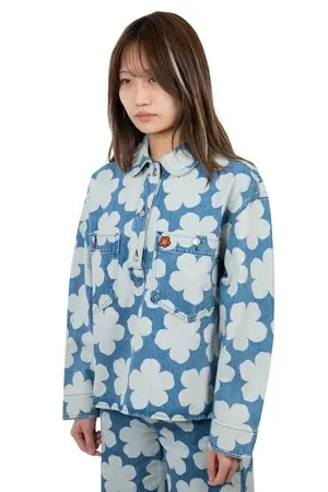 Kenzo Hana Dots" Denim Polo Shirt