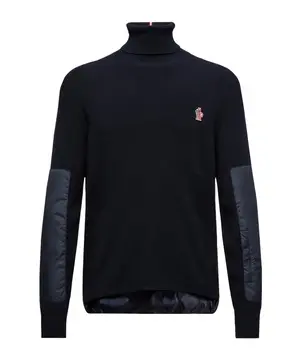 Moncler Logo Embroidered Turtleneck Jumper