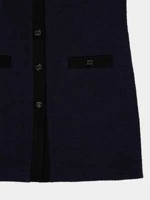 Gucci Textured Tweed Dress With Interlocking G Buttons
