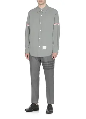 Thom Browne Buttoned Long-sleeved Shirt - Medium Gray